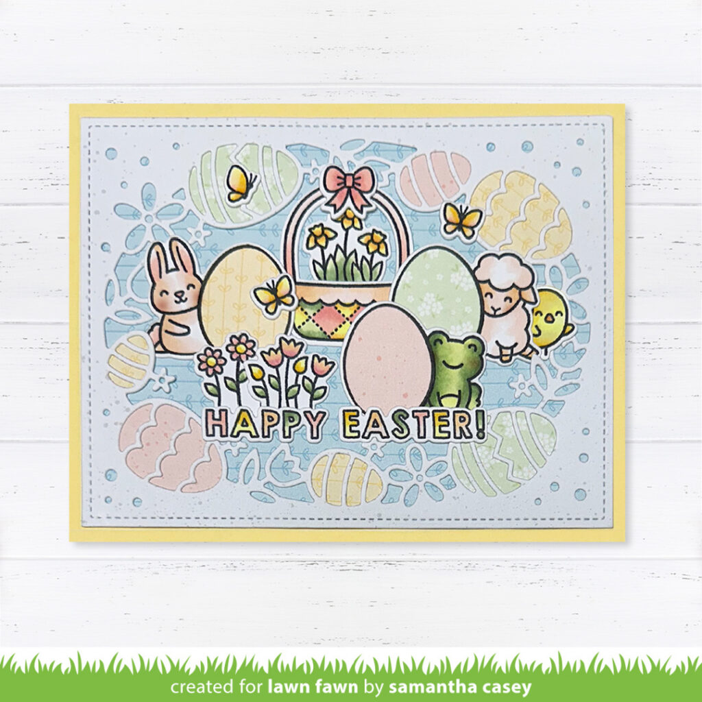 Samantha's Pretty Pastel Easter Card with Stamp 'n Stencil Easter Eggs ...