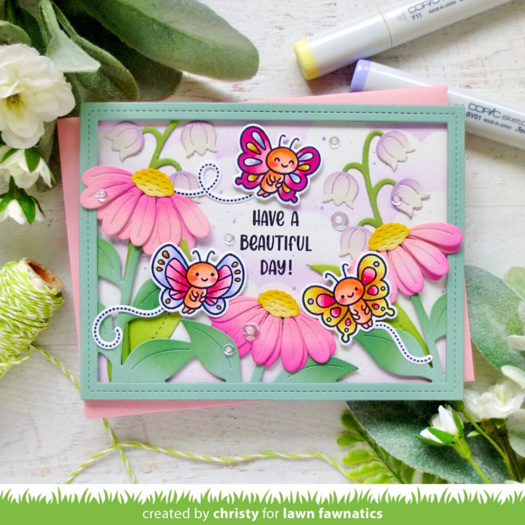 Christy's Gorgeous Butterfly Garden Card - Lawn Fawn