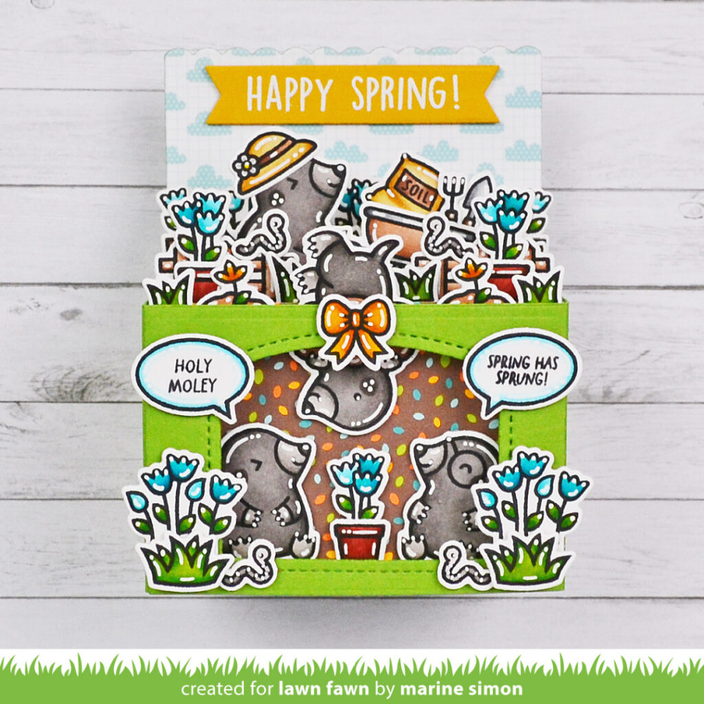 Lawn Fawn Video {4.7.26} Marine's Pop-up Box Card Featuring Cute Moles ...