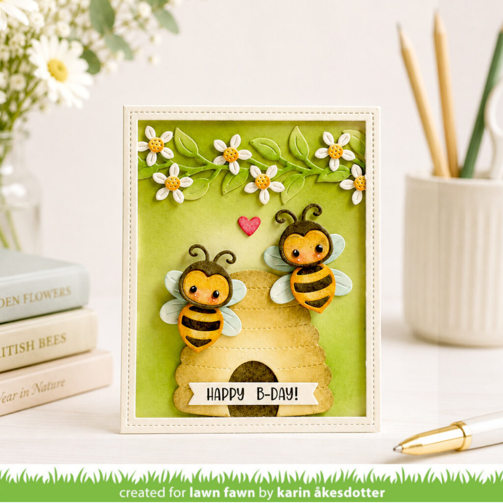 A Beautiful Build-A-Bee Card with Karin - Lawn Fawn