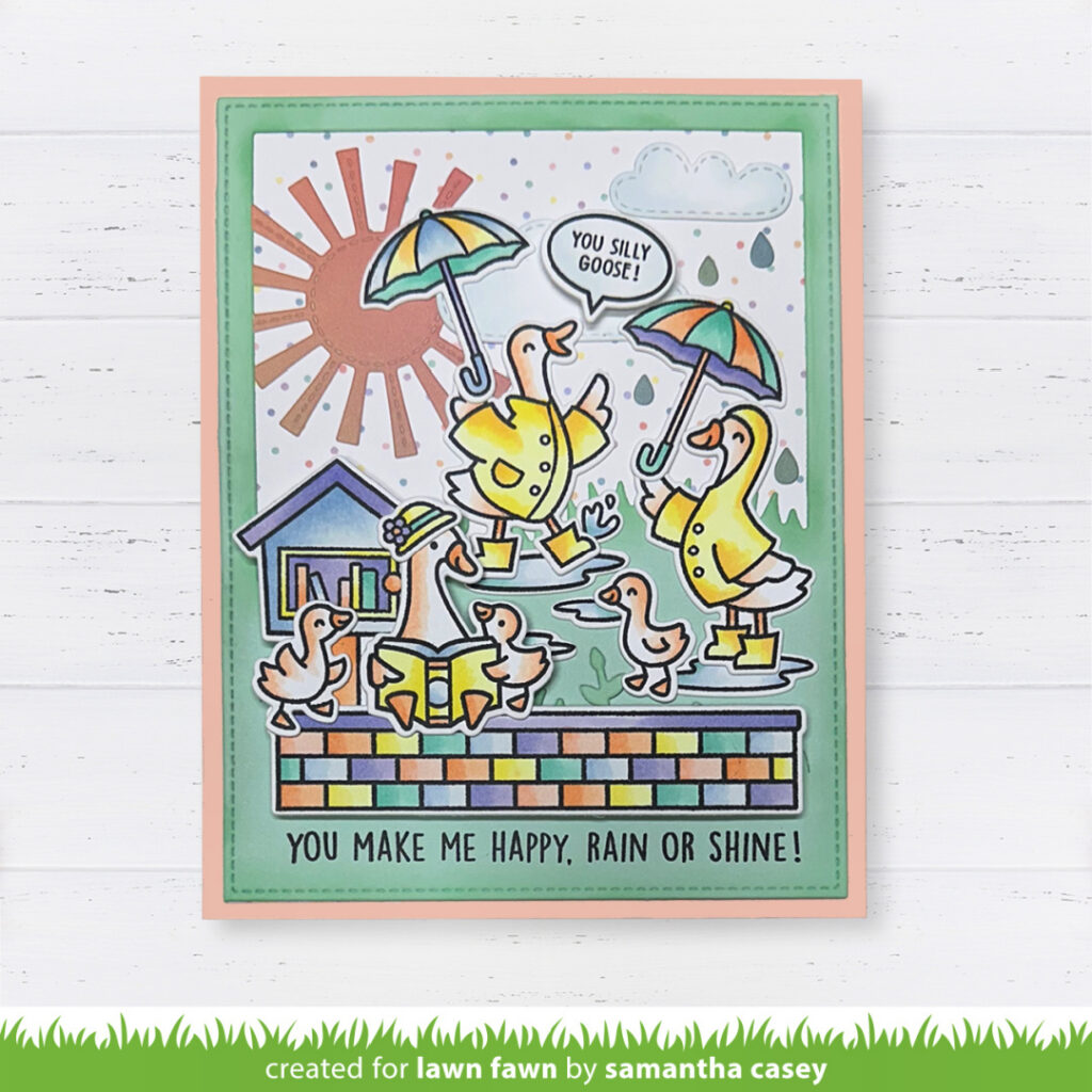 Samantha's Cheerful Silly Goose Card - Lawn Fawn