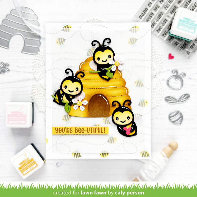 Lawn Fawn Intro: Build-A-Bee, Henry's Build-A-Sentiment: Honey Bee, Bee ...